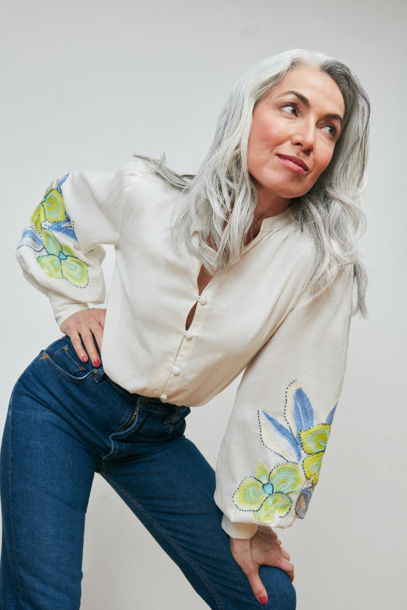 Fabienne Chapot Marielle Embroidered Floral Blouse – The Bias Cut