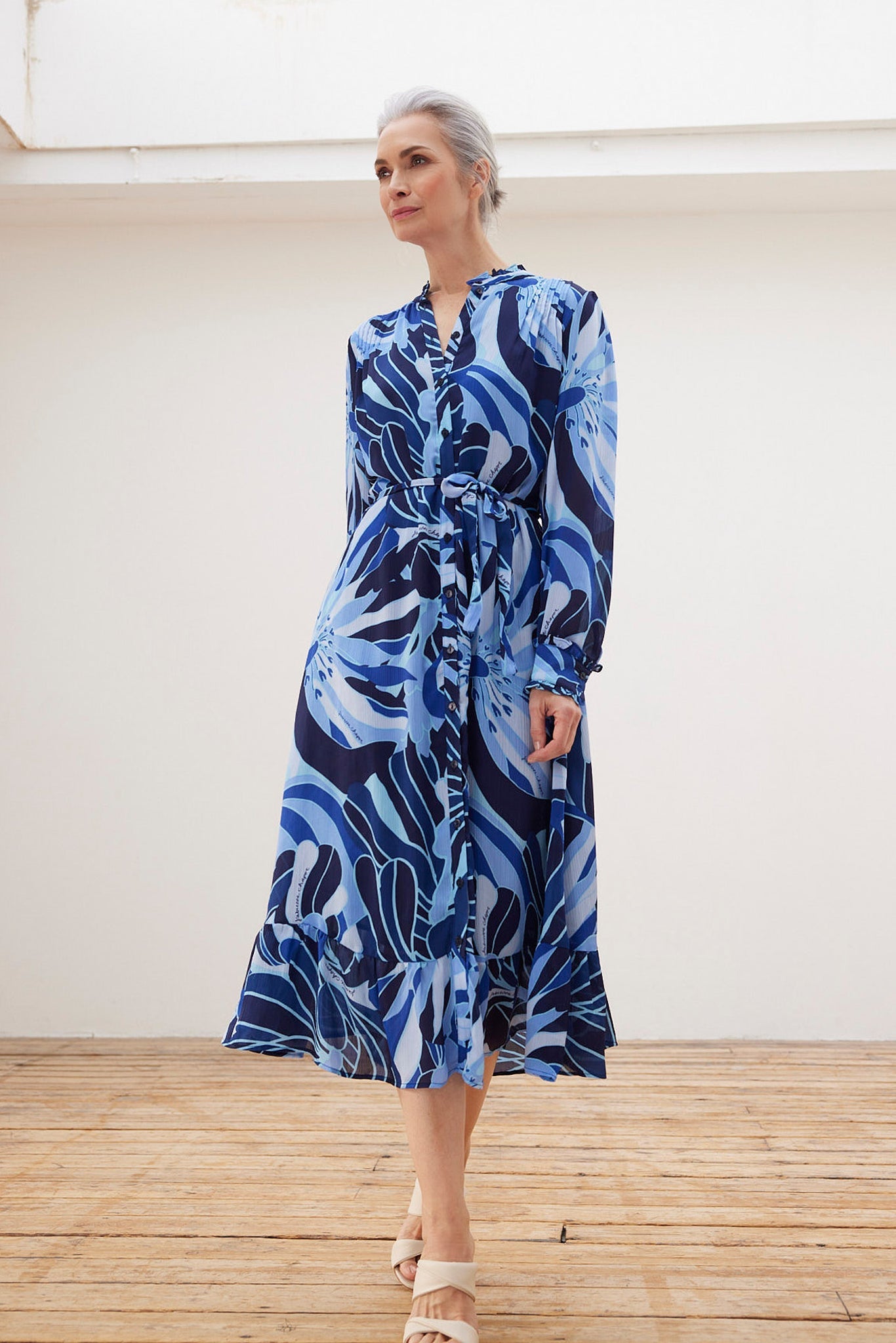 Fabienne Chapot Marina Riviera Blue Floral Midi Dress – The Bias Cut