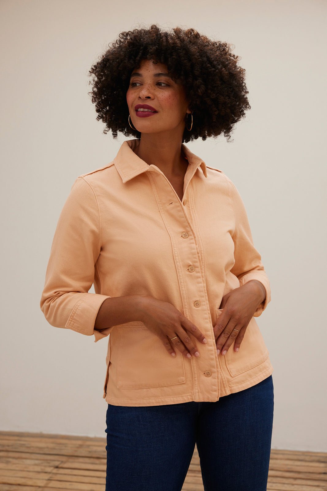 Reiko Fay Peach Denim Jacket – The Bias Cut