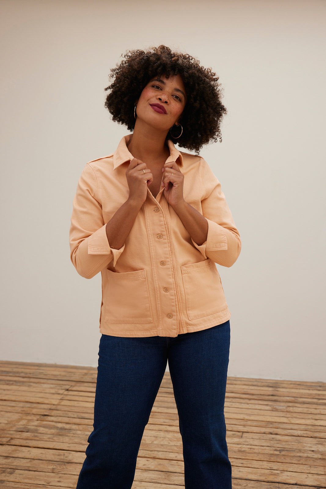 Reiko Fay Peach Denim Jacket – The Bias Cut