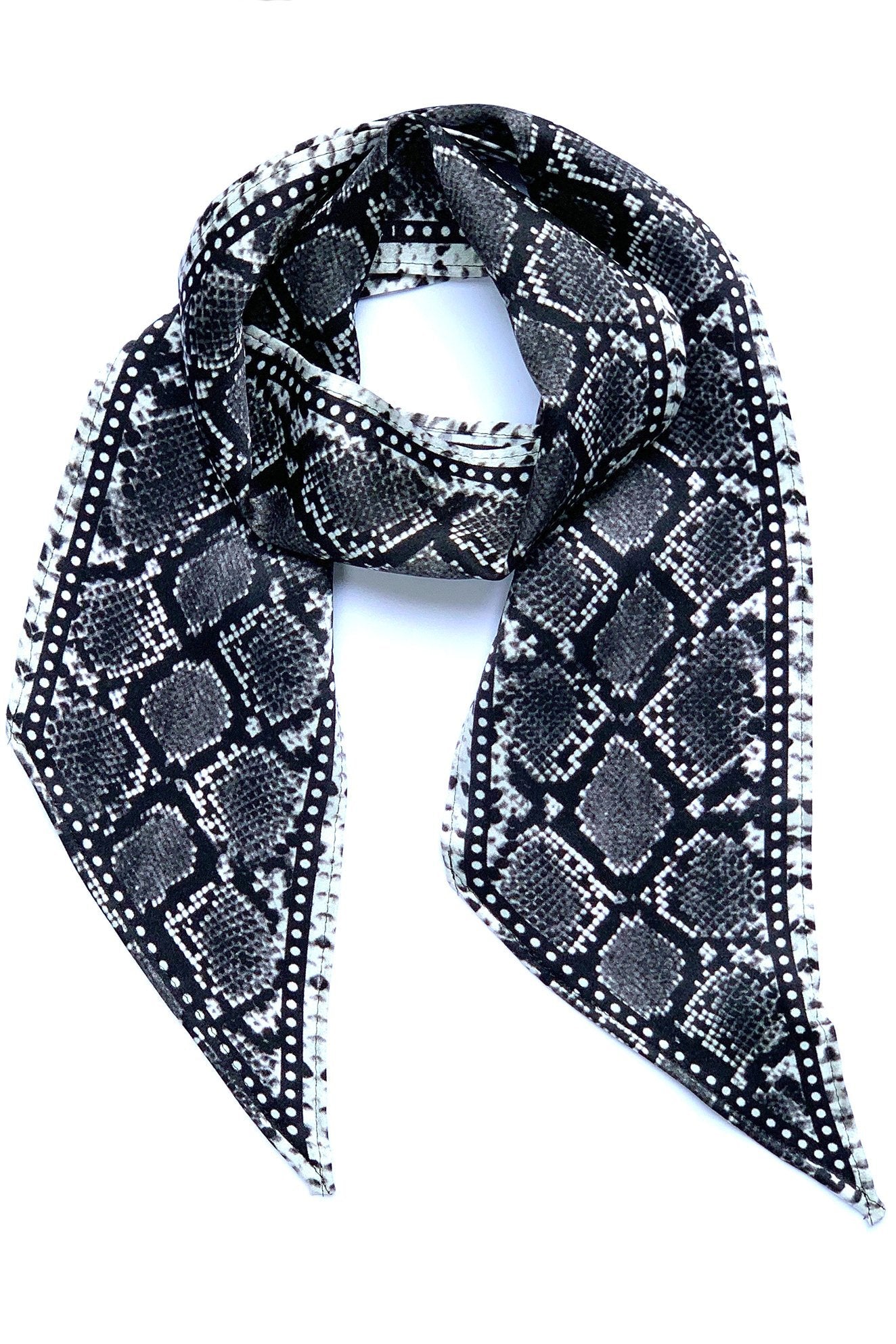 Snakeskin Silk Neck Scarf Grey – The Bias Cut